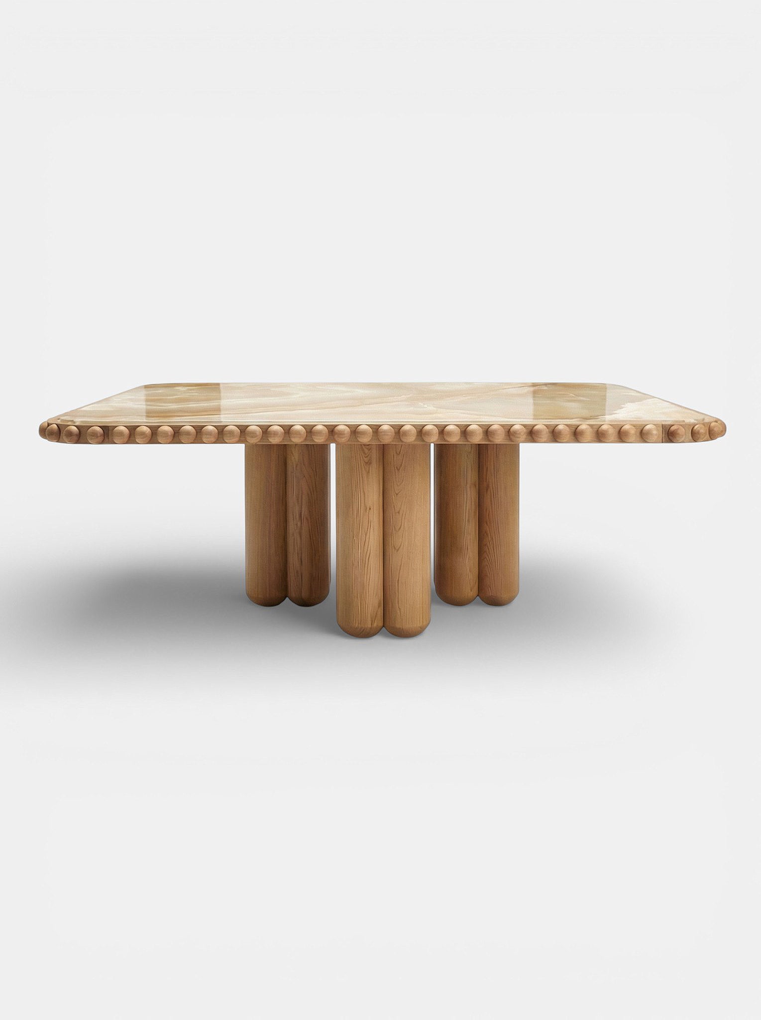 MARBERA Luxury Biscuit Sixties Onyx Oak Dining Table